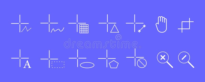 Collection of Various Cursor Icons and Tools for Interface Design ...