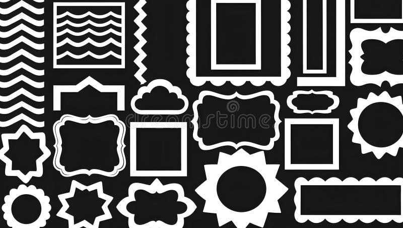 A Collection of Various Decorative Frame Shapes Stock Illustration ...