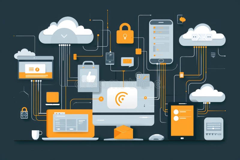 A Collection of Various Devices Connected To Each Other through a ...