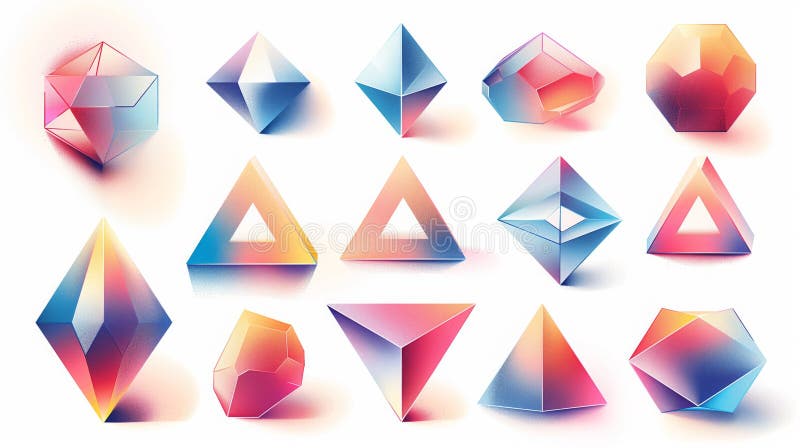 Collection of Various Diamond Shapes and Sizes Stock Photo - Image of ...