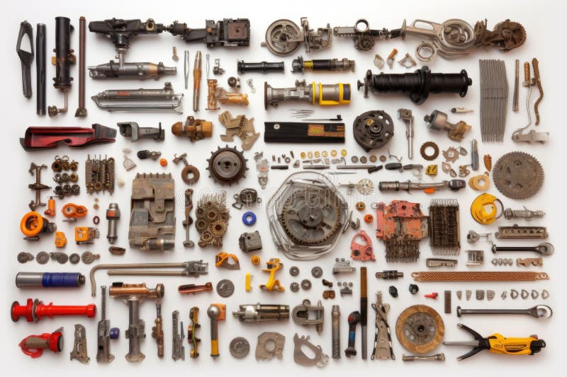 Collection of Various Disassembled Bike Pedals Stock Illustration ...