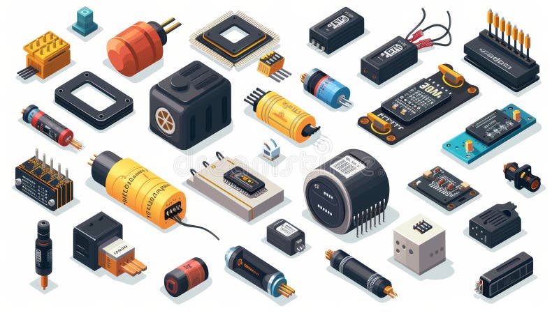 A Collection of Various Electronic Components, Including Resistors ...