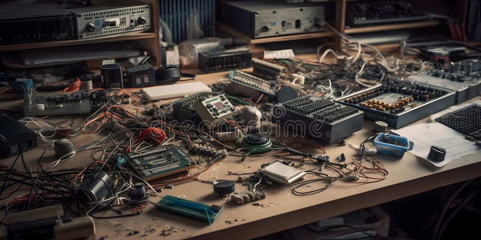 Collection of Various Electronic Components and Wires Spr Two ...