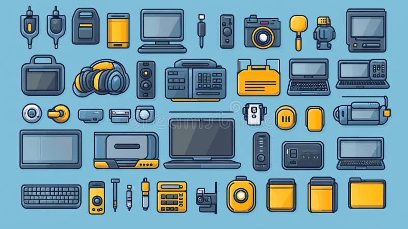 Collection of Various Electronic Devices, from Computers To Cameras ...