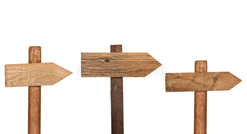 Wooden Arrow Sign Post or Road Signpost Isolated Stock Image - Image of ...
