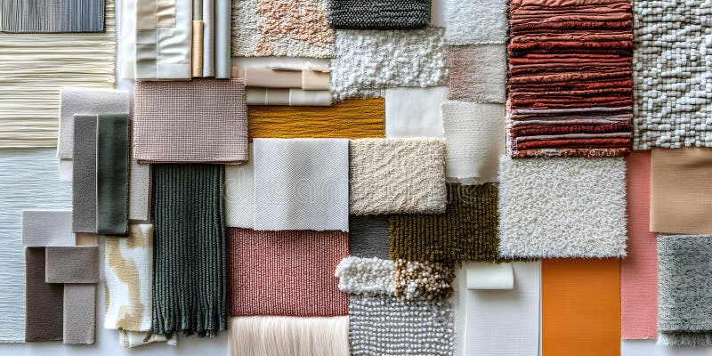 Collection of Various Fabric Textures and Patterns Stock Illustration ...