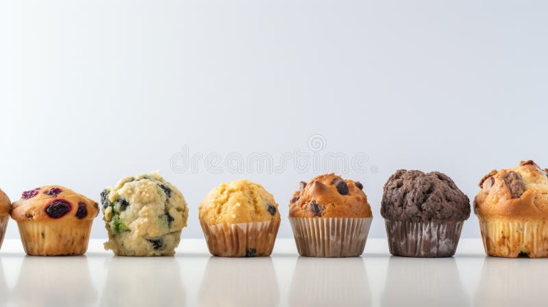 Row Muffins Chocolate Isolated White Stock Illustrations – 13 Row ...
