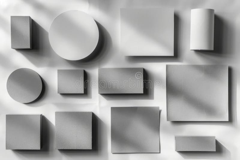 A Collection of Various Geometric Shapes Arranged on a Plain White ...