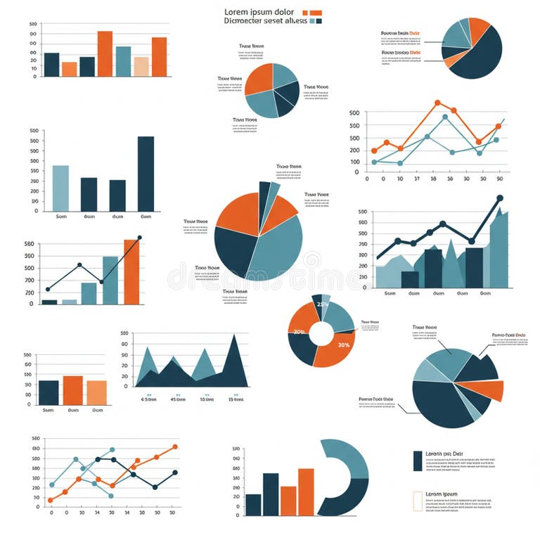 A Collection of Various Graphs and Charts with a Consistent Color ...