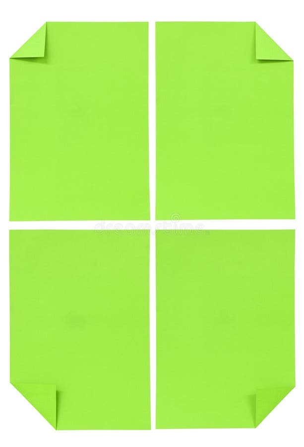 Collection of Various Green Paper Isolated on White Stock Image - Image ...