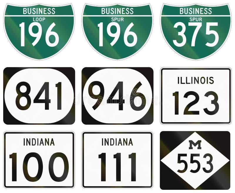 Collection of Various Highway Shields in the US Stock Illustration ...