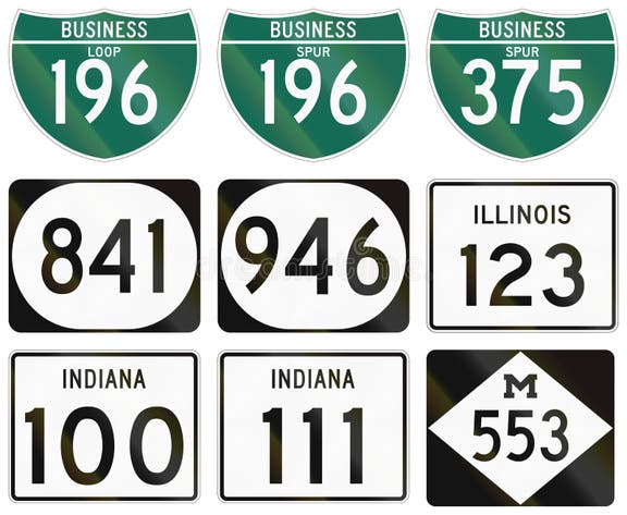 Collection of Various Highway Shields in the US Stock Illustration ...