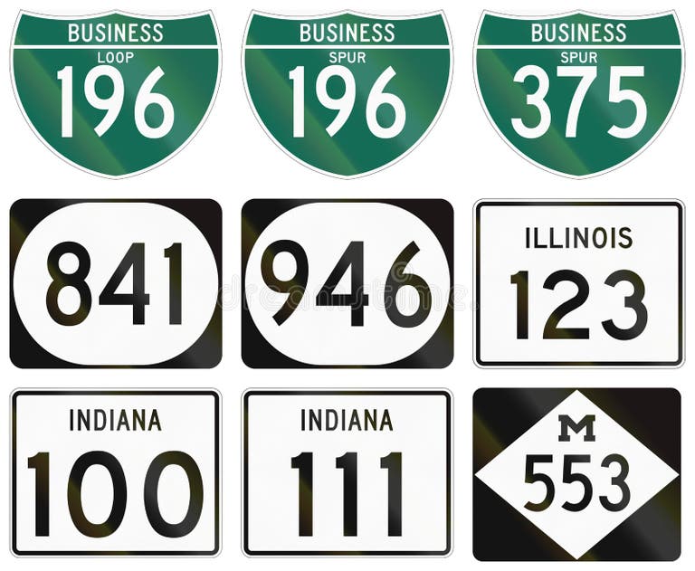 Collection of Various Highway Shields in the US Stock Illustration ...