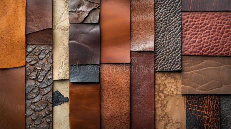 Collection of Various Leather Textures in Different Colors and Patterns ...