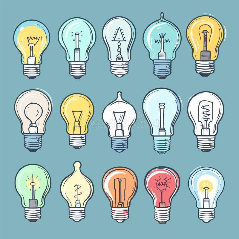 Collection Various Light Bulbs Unique Designs Concepts, Bulb Features ...