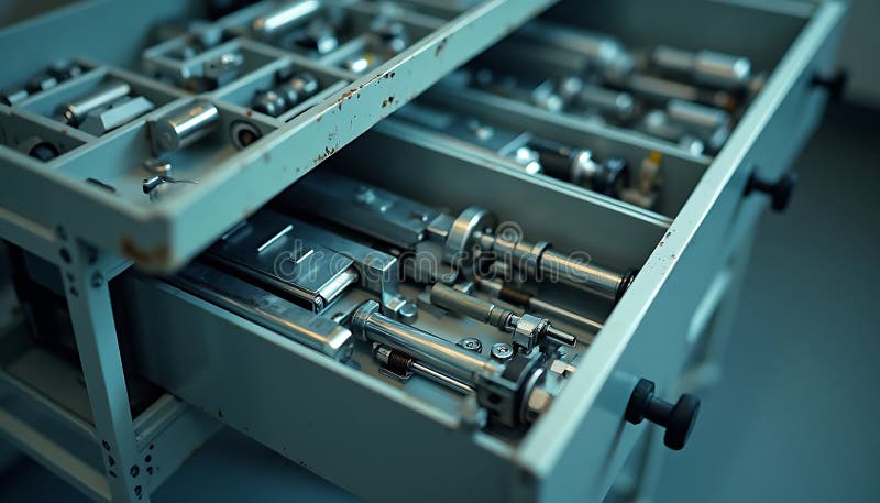Metal Tools in Drawer stock photo. Image of cool, knob - 384285368
