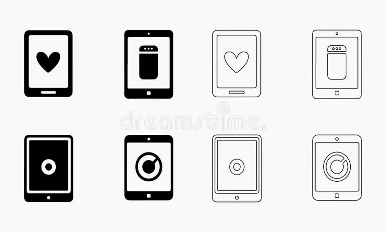 Collection of Various Mobile Device Icons Stock Illustration ...