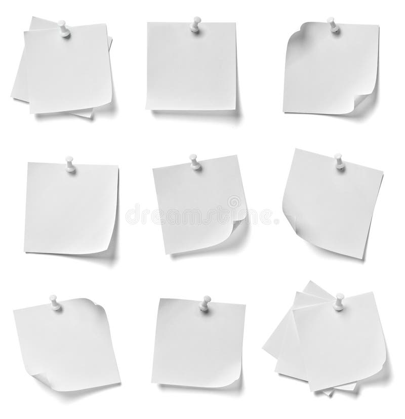 Note Paper Push Pin Message Stock Image - Image of notepad, blank ...