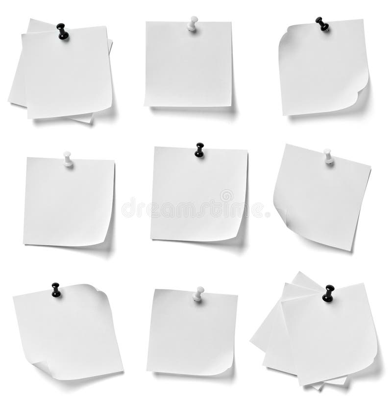 Note Paper Push Pin Message Stock Photo - Image of office, label: 107826698