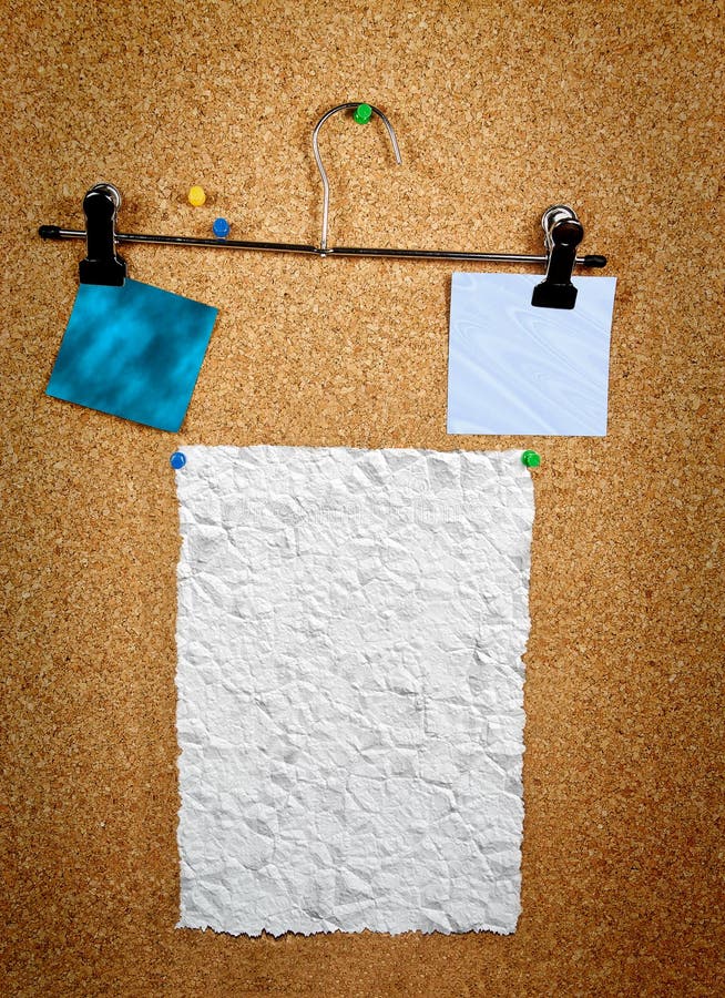 Collection of Various Note Papers on Cork Board Stock Image - Image of ...