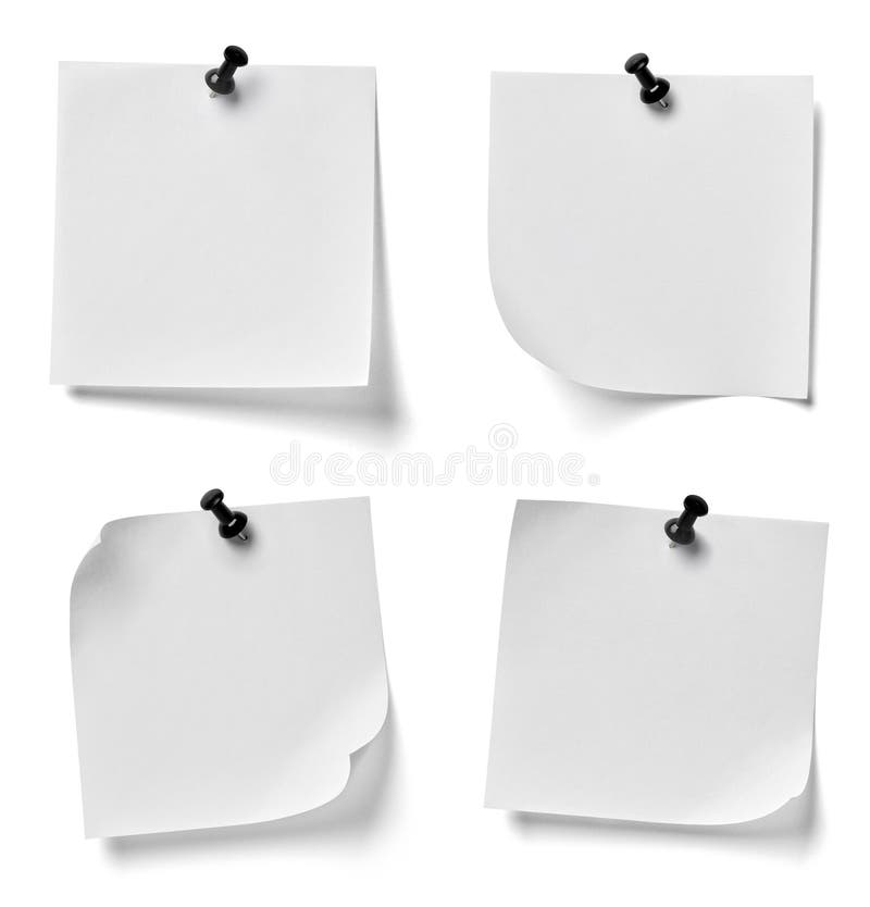 Collection of Various Note Papers on White Background. Each One is Shot ...