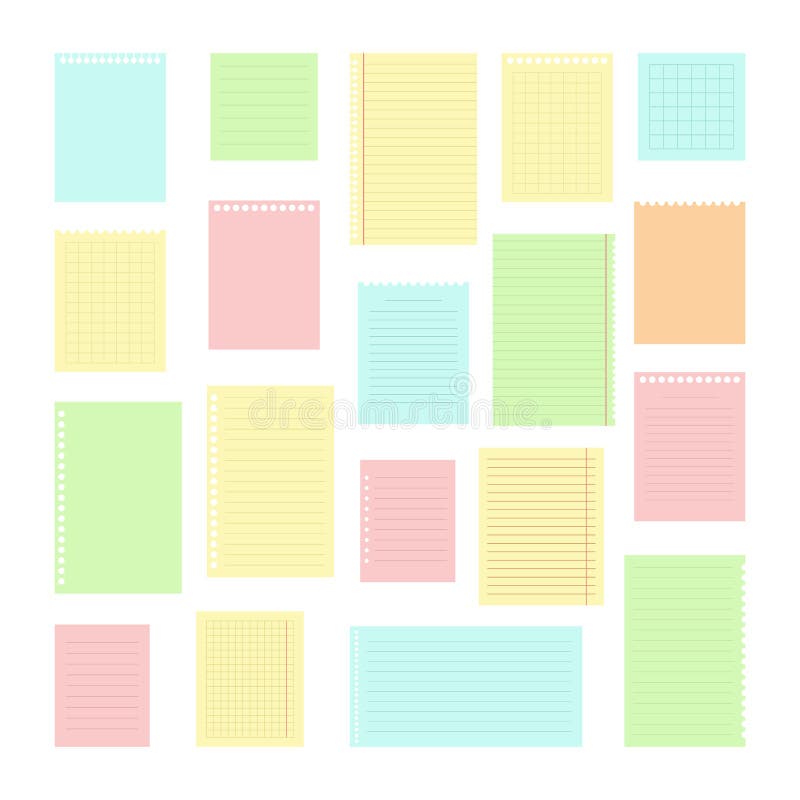 Collection of Various Note Papers for Your Message. Set of Different ...