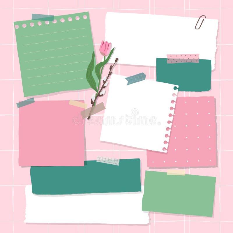 Collection of Various Notes Paper. Colorful Sticky Note. Stock Vector ...