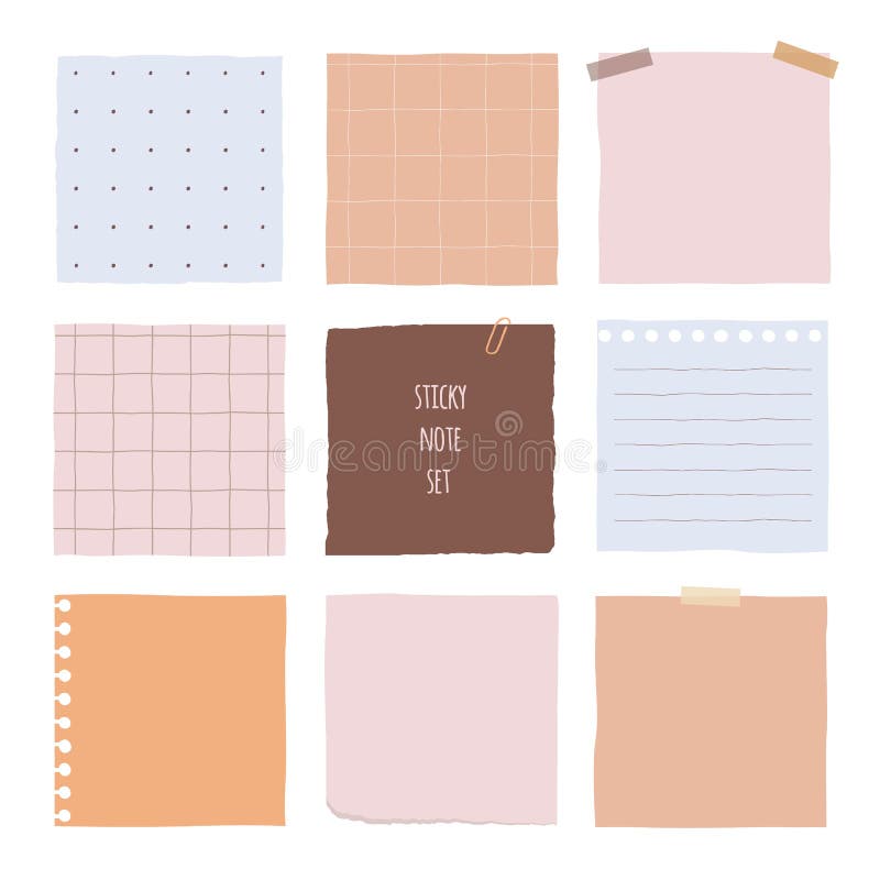 Collection of Various Notes Paper. Colorful Sticky Note. Stock Vector ...