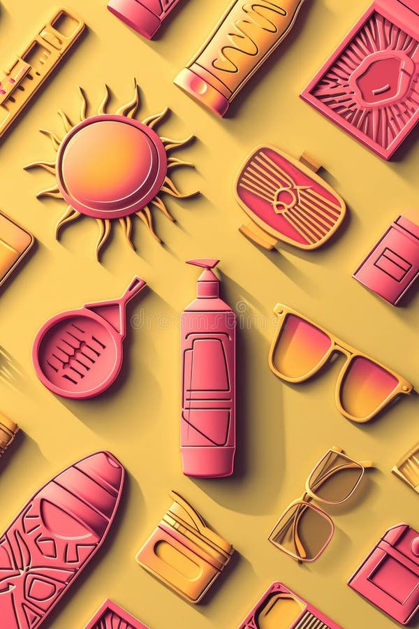 A Collection of Various Objects Placed on a Vibrant Yellow Surface ...