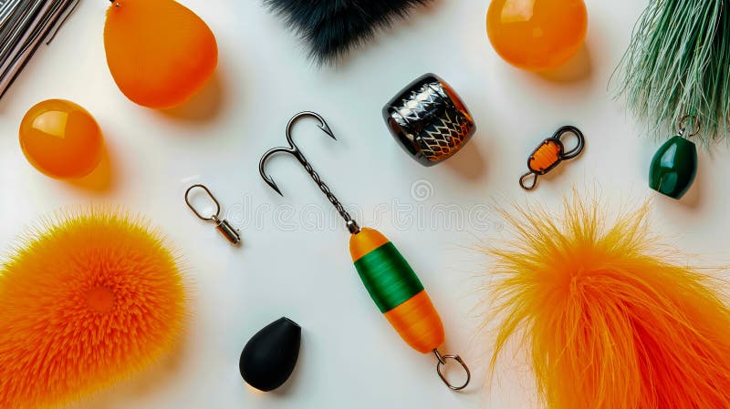 Collection Various Orange Green Items White Surface Stock Photos - Free ...