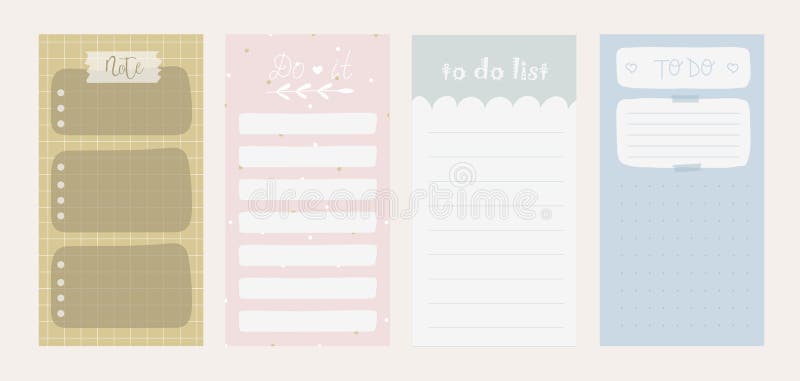 Collection of Various Paper Notes. Stock Vector - Illustration of ...