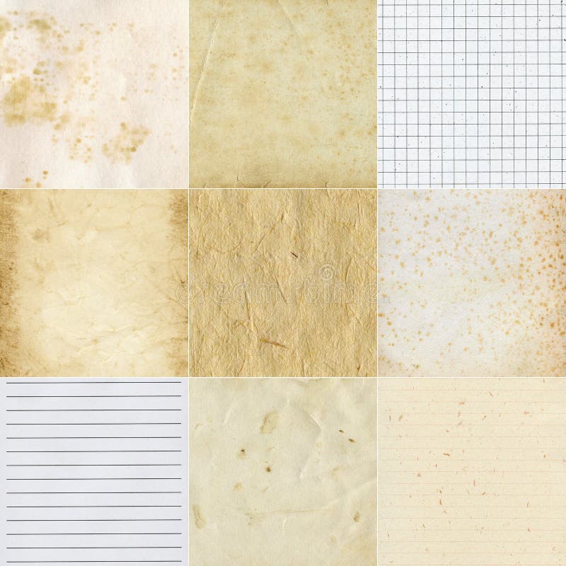 Collection of Various Paper Textures Stock Image - Image of crumpled ...