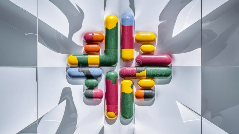 Assorted Pills and Capsules Stock Illustration - Illustration of pills ...