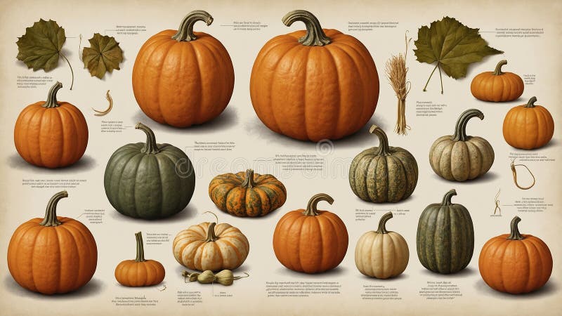 A Collection of Various Pumpkins in Different Shapes, Sizes, and Colors ...