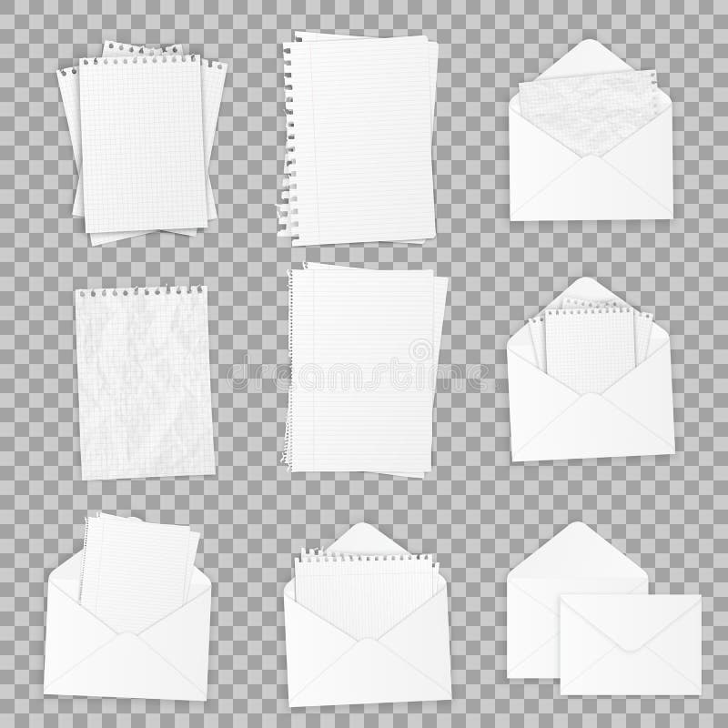 Collection of Various Realistic White Papers. Office Paper of Different ...
