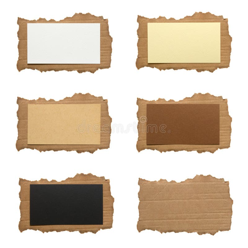Collection of Various Ripped Cardboard Pieces on White Stock Photo ...