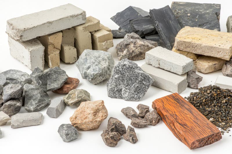 A Collection of Various Rocks and Gravel Arranged on a White Surface ...