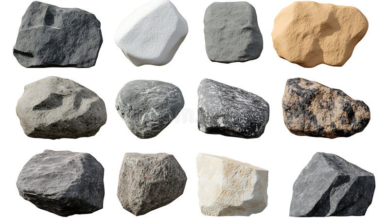 Collection of Various Rocks and Stones with Diverse Textures and Colors ...