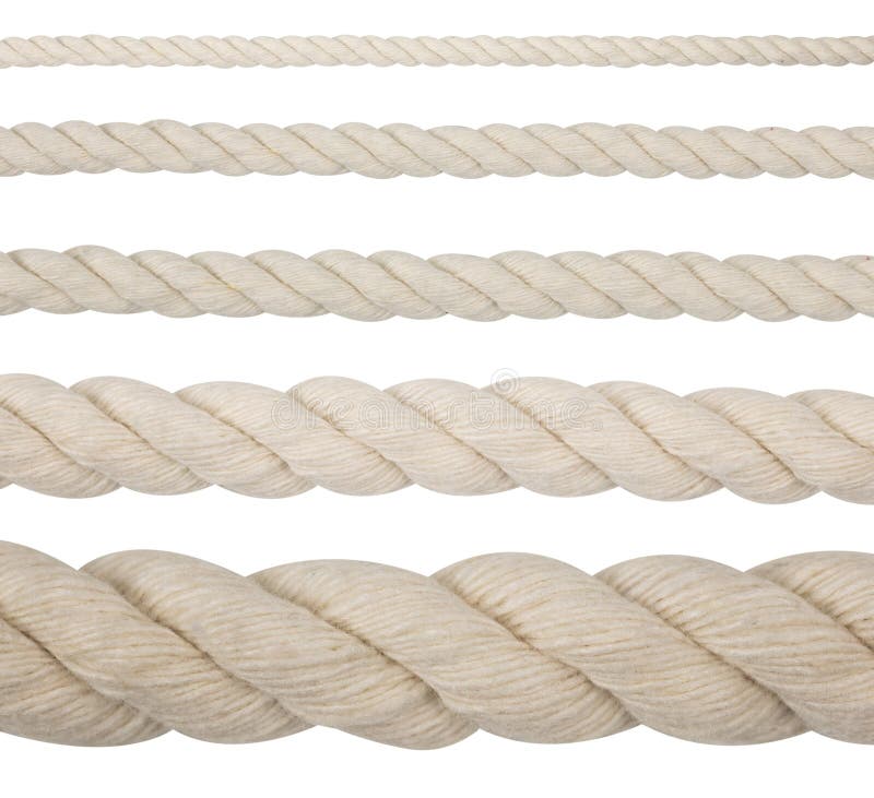 Collection of Various Ropes on White Background. Each One is Shot ...