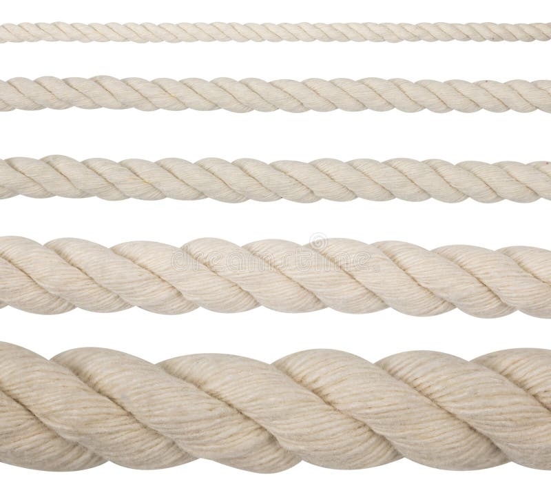 Collection of Various Ropes on White Background. Each One is Shot ...