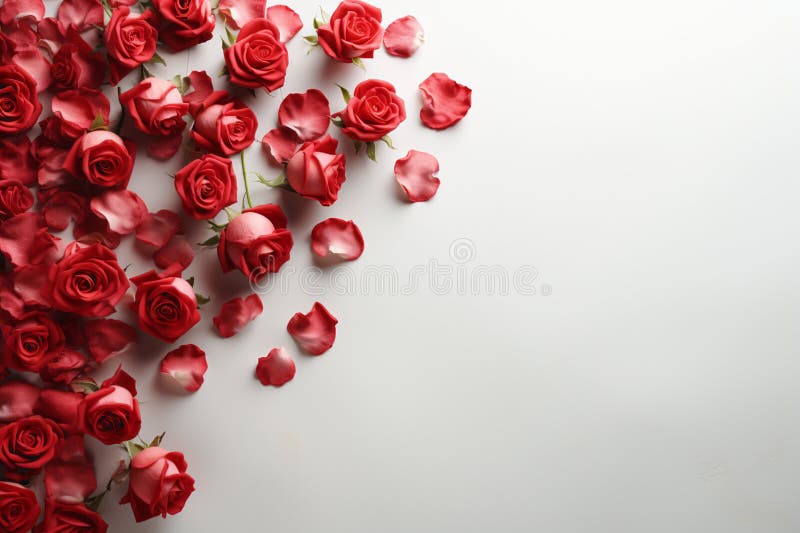 Collection of Various Roses on White Background. Stock Image - Image of ...