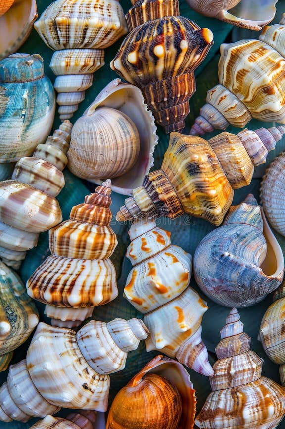 Cluster of Seashells Scattered on the Ground Stock Illustration ...