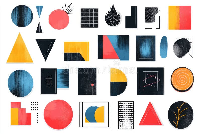 A Collection of Various Shapes on a Plain White Surface Stock ...