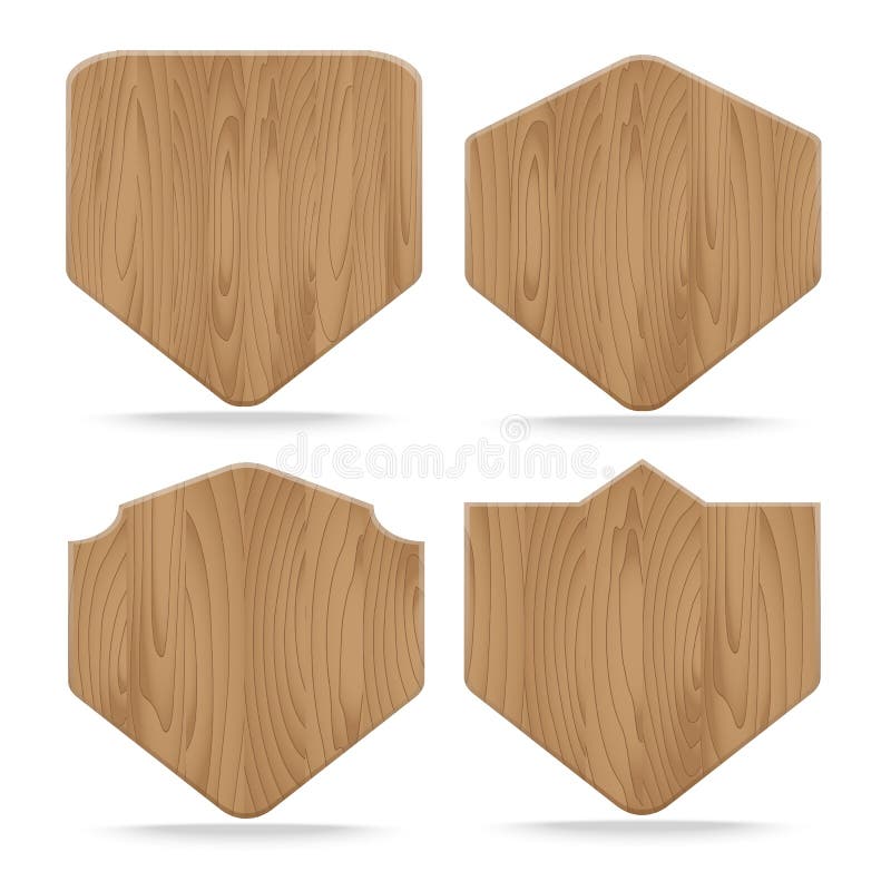 Collection of Various Shapes Wooden Sign Boards Stock Vector ...