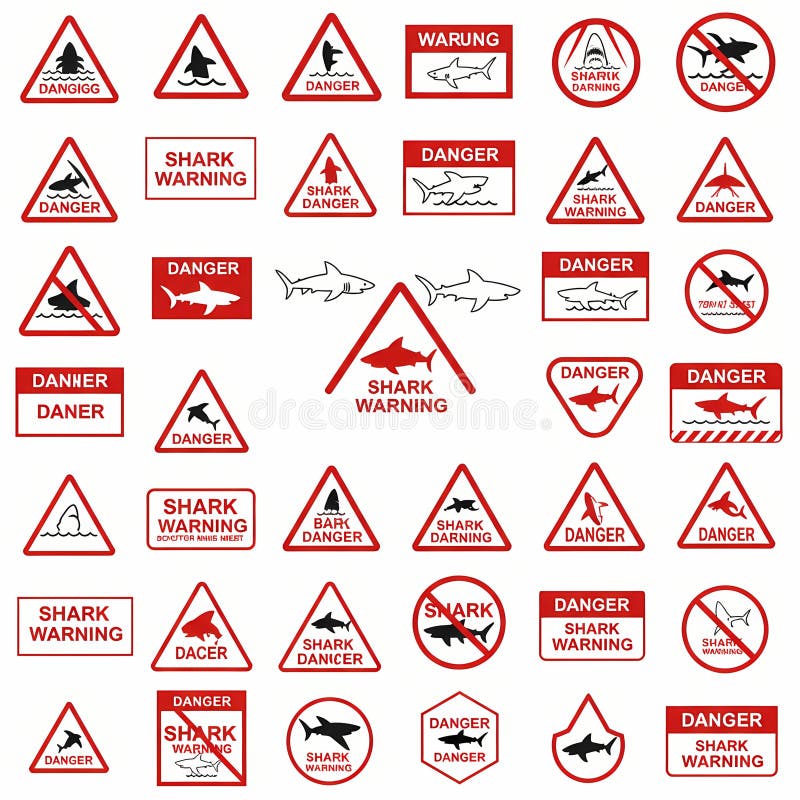 Shark Warning Signs Stock Illustrations – 144 Shark Warning Signs Stock Illustrations, Vectors ...