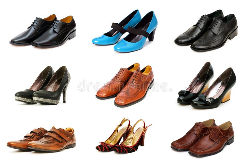 Collection of Various Shoes Isolated Stock Photo - Image of sole, shoe ...