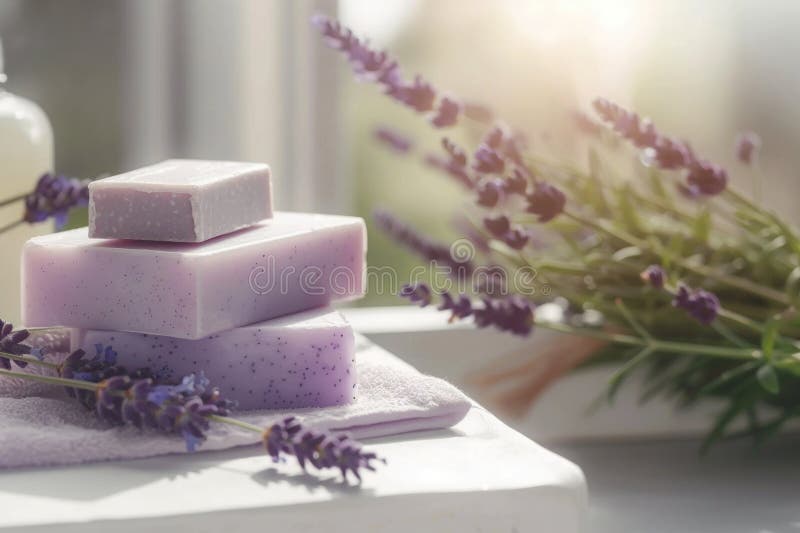 A Collection of Various Soaps on a Wooden Table. Ideal for Hygiene and ...