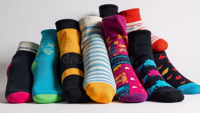 A Collection of Various Socks Assorted Stock Illustration ...