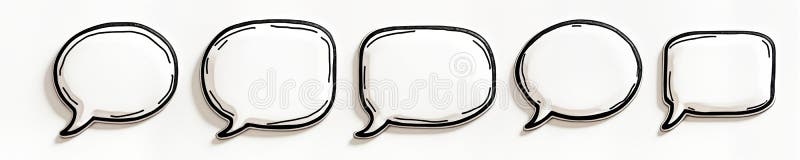 Collection of Various Speech Bubbles. Different Shapes, Sizes. Simple ...