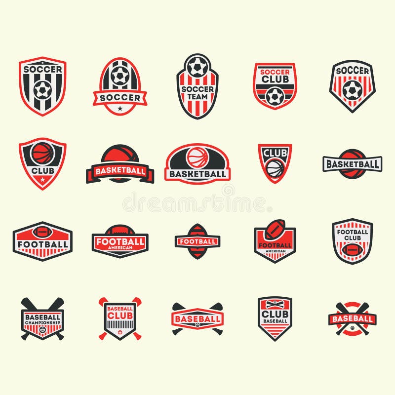 Collection of Various Sports Labels. Vector Illustration Decorative ...